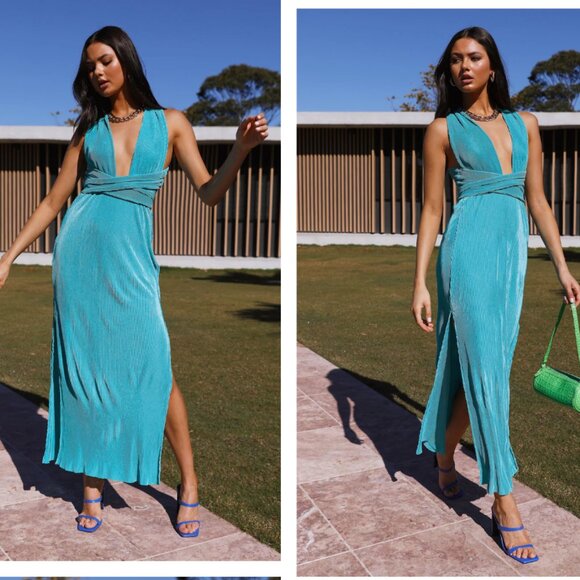 Hello Molly | Dresses | Hello Molly Fly Above Maxi Dress Blue Nwt Size ...